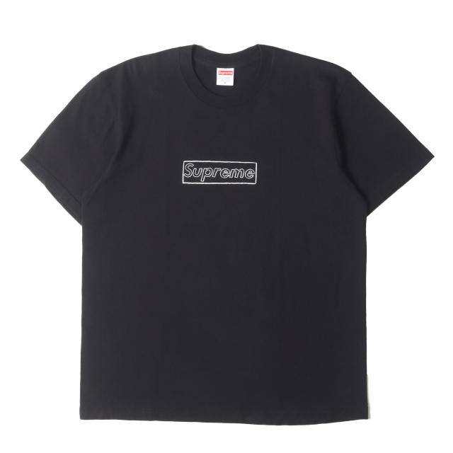 Supreme シュプリーム Tシャツ ブラック 黒 サイズ:M | 21SS KAWS チョークボックスロゴ クルーネック Tシャツ (Chalk Box Logo Tee) | トップス カットソー 半袖【メンズ】【中古】【K4564】