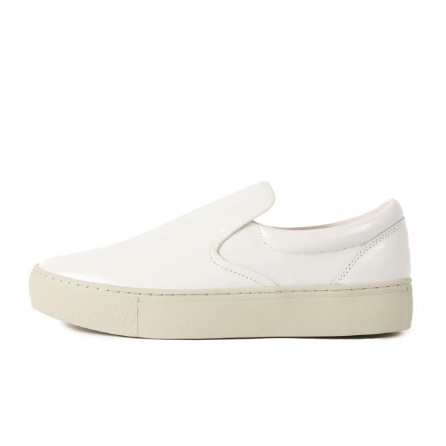 JUNYA WATANABE MAN COMME des GARCONS ジュンヤワタナベ マン コムデギャルソン サイズ:US8(26.0cm) | 25SS パテント レザー スリッポン スニーカー (WO-K105) | ホワイト 白 | ローカット シューズ 靴 | 日本製【メンズ】【K4564】