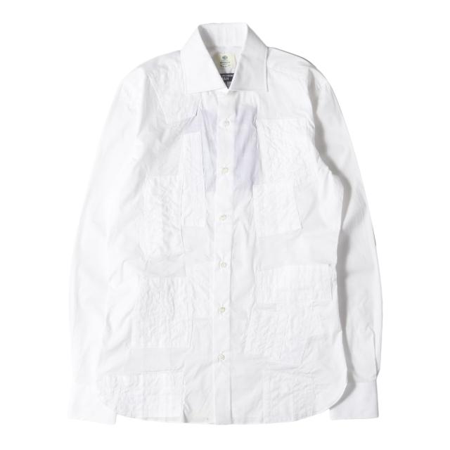 JUNYA WATANABE MAN COMME des GARCONS ジュンヤワタナベ マン コムデギャルソン シャツ ホワイト 白 サイズ:XS | 25SS LUIGI BORRELLI カスタマイズ パッチワーク 刺繍 ストレッチ ブロード ドレス シャツ (PATCHWORK SHIRT) | トップス【メンズ】【K4564】