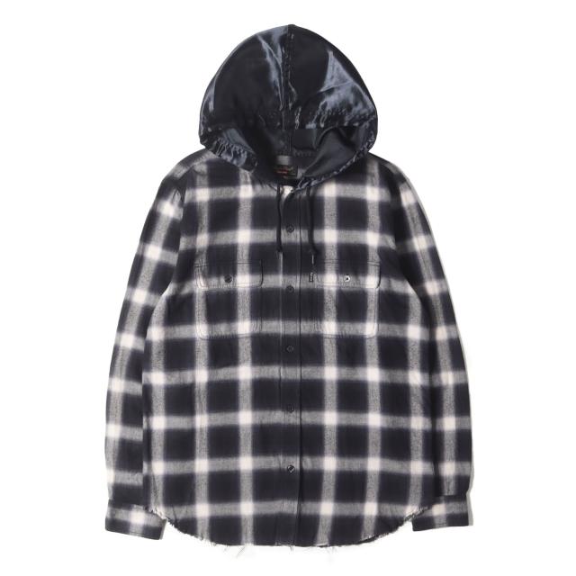 Supreme シュプリーム シャツ ブラック 黒 サイズ:S | UNDERCOVER サテンフード付き オンブレチェック シャツ (Satin Hooded Flannel Shirt) | トップス カジュアルシャツ 長袖【メンズ】【中古】【K4570】