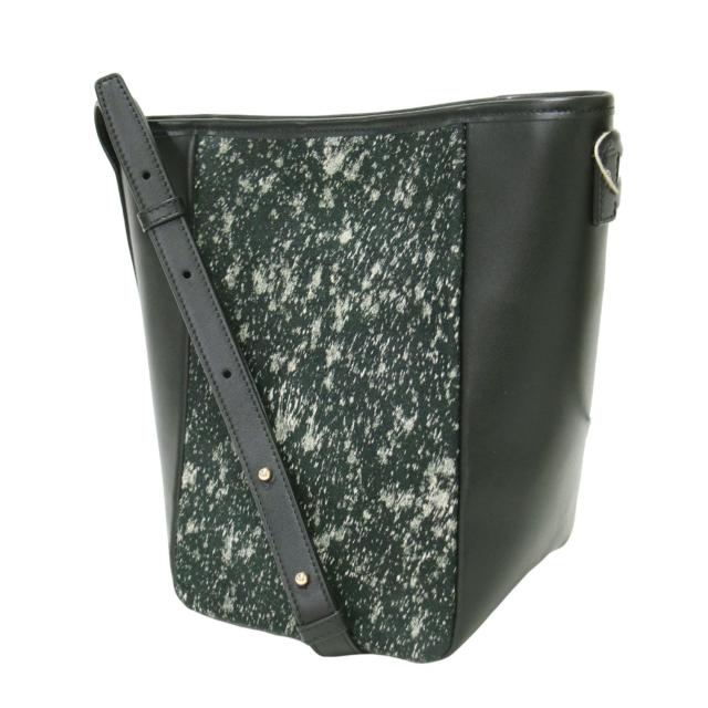 ear PAPILLONNER イア パピヨネ バッグ ブラック系 黒 | 24秋冬 カウファー ショルダーバッグ / ポシェット | 斜め掛け 肩掛け コンビ 本革 | ブランド カバン【レディース】【中古】【K4568】