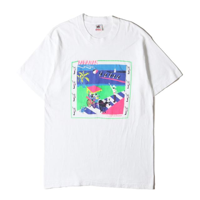 90s - 00s ヴィンテージ古着 90s バハマ リゾート Tシャツ | USA製 FRUIT OF THE LOOM | ホワイト 白 サイズ:L | 90年代 | トップス カットソー 半袖【メンズ】【中古】【K4568】