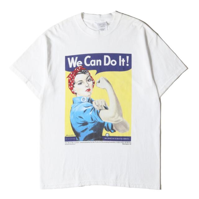 90s - 00s ヴィンテージ古着 | 00s We Can Do It プロパガンダ ポスター Tシャツ | ドミニカ製 PORT and COMPANY | ホワイト 白 サイズ:M | トップス カットソー 半袖【メンズ】【中古】【K4568】