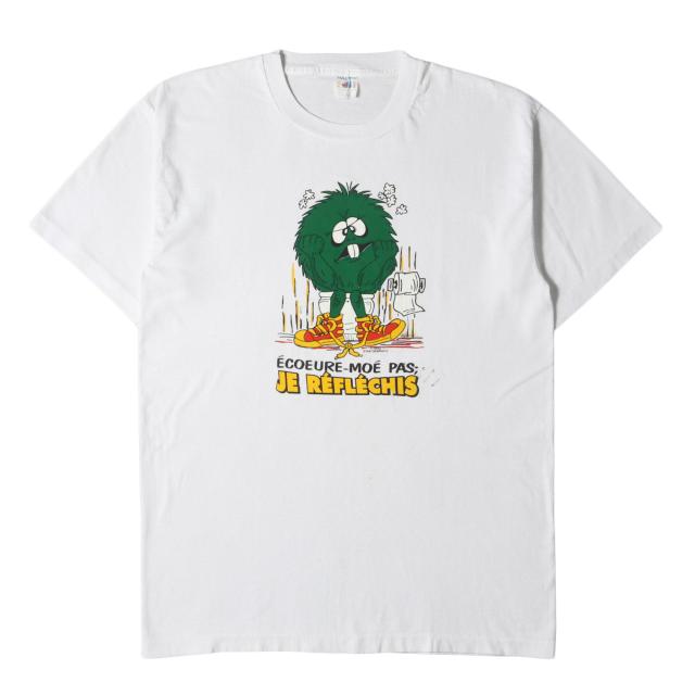 90s カマチョモンスター クルーネック Tシャツ 90年代 カナダ製 BULLETIN ホワイト 白 サイズ:L 90s - 00s ヴィンテージ古着 トップス カットソー 半袖【メンズ】【中古】【K4162】