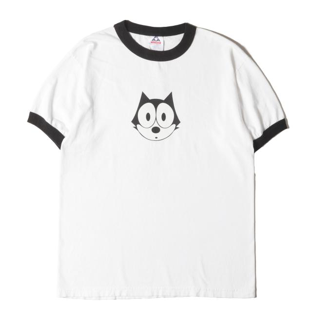 90s - 00s ヴィンテージ古着 | 90s フィリックス・ザ・キャット リンガー Tシャツ | USA製 ALSTYLE | ホワイト ブラック 白黒 サイズ:L | トップス カットソー 半袖【メンズ】【中古】【K4568】