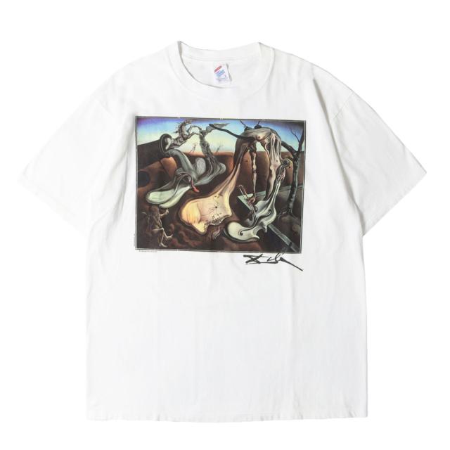 90s - 00s ヴィンテージ古着 / [夜の蜘蛛] 90s Salvador Dali アートプリント Tシャツ / USA製 / サルバドール・ダリ / ホワイト 白 / サイズ:L / トップス カットソー 半袖【メンズ】【中古】【K4476】