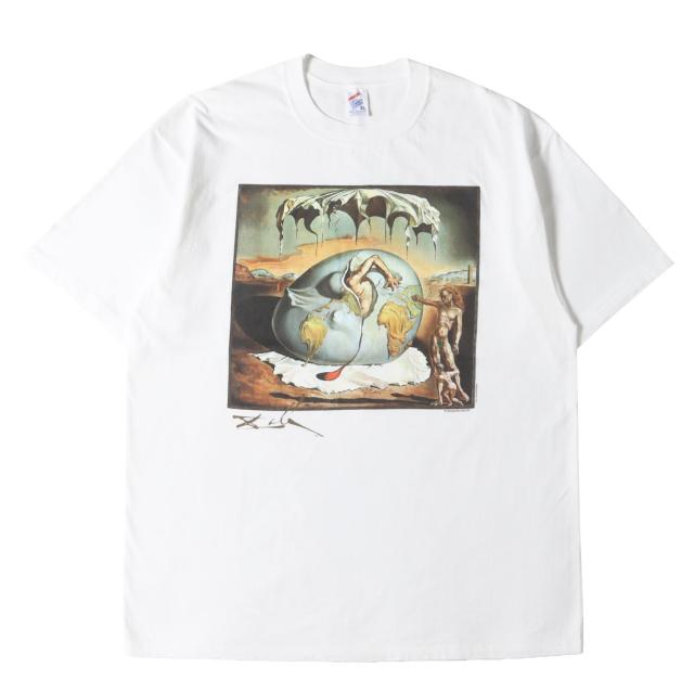 90s - 00s ヴィンテージ古着 / [新人類の誕生を見つめる地政学の子供] 90s Salvador Dali アートプリント Tシャツ / USA製 / サルバドール・ダリ / ホワイト 白 / サイズ:XL / トップス カットソー 半袖【メンズ】【中古】【K4476】