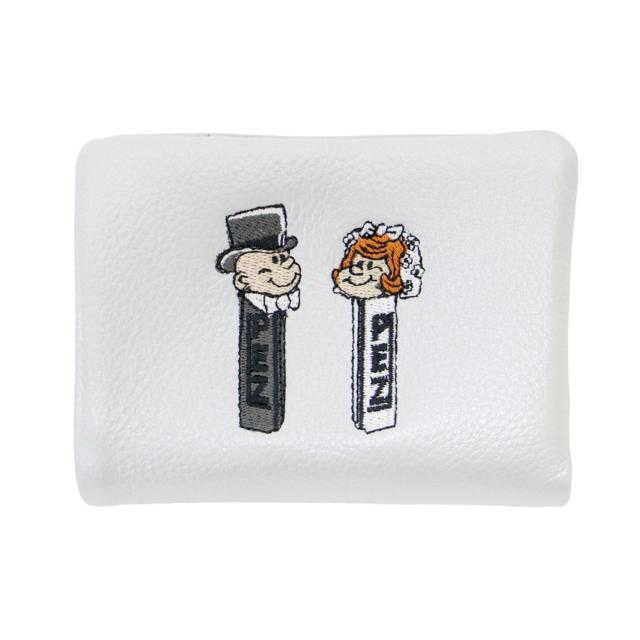 ear PAPILLONNER イア パピヨネ × PEZ コラボ 23秋冬 本革 コンパクト 刺しゅう 折り財布 / ウォレット 二つ折り ウエディング柄 ペッツ カウレザー | ブランド ファッション アイテム 小物【レディース】【中古】【美品】【K4570】