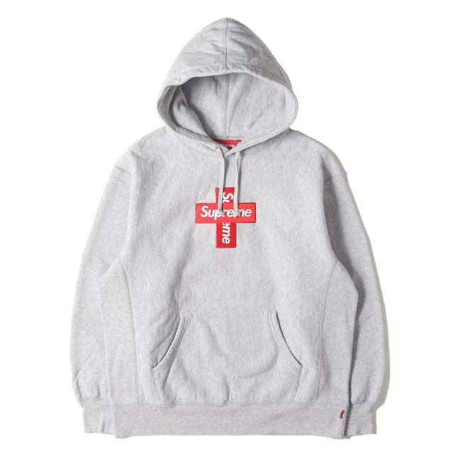Supreme シュプリーム パーカー ヘザーグレー サイズ:M | 20AW クロスボックスロゴ スウェットパーカー (Cross Box Logo Hooded Sweatshirt) | トップス フーディー プルオーバー【メンズ】【中古】【美品】【K4571】