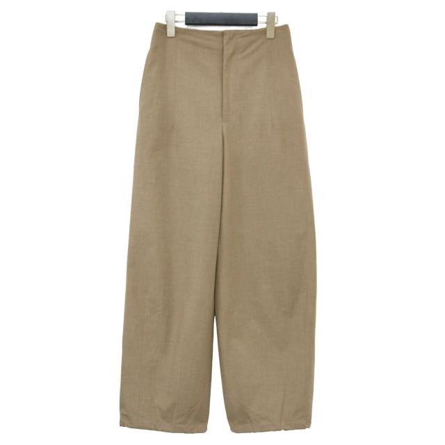 BEAUTY&YOUTH ビューティアンドユース パンツ ブラウン サイズ:S | 23春夏 ポリエステルブレンド ドローストパンツ / ワイドパンツ | ストレート ハイウエスト ストレッチ | 日本製 | ボトムス ズボン【レディース】【中古】【K4571】