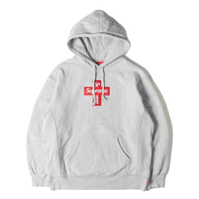 Supreme シュプリーム パーカー ヘザーグレー サイズ:M | 20AW クロスボックスロゴ スウェット パーカー (Cross Box Logo Hooded Sweatshirt) | トップス フーディー プルオーバー【メンズ】【中古】【美品】【K4572】