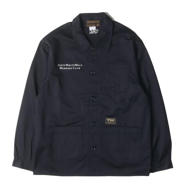 TRIPLE ACE CLUB トリプルエースクラブ ジャケット ネイビー 紺 サイズ:L | ロゴ刺繍 T/Cツイル カバーオール | アウター ブルゾン 上着【メンズ】【中古】【美品】【K4572】