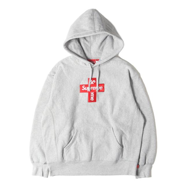 Supreme シュプリーム パーカー ヘザーグレー サイズ:S 20AW クロスボックスロゴ スウェット パーカー (Cross Box Logo Hooded Sweatshirt) | トップス フーディー プルオーバー【メンズ】【中古】【美品】【K4572】