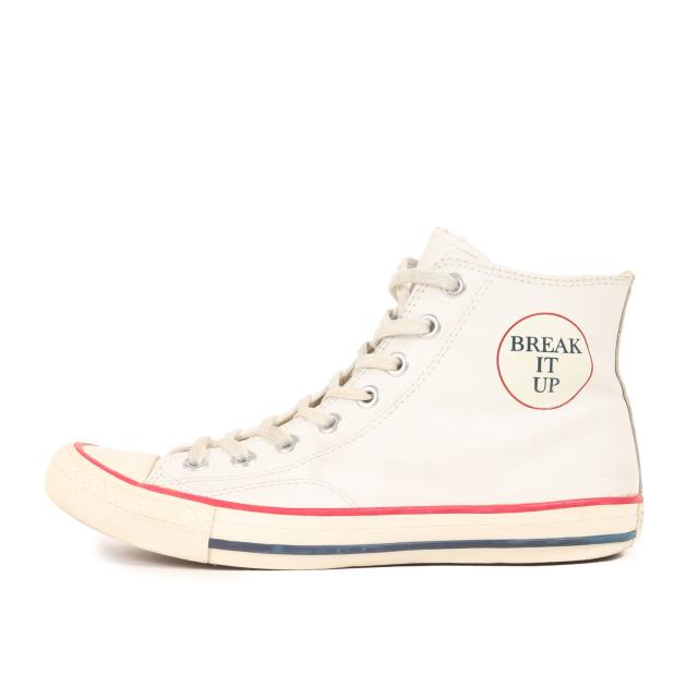 HYSTERIC GLAMOUR ヒステリックグラマー ホワイト 白 サイズ:US8(26.0cm) | BREAK IT UP レザー レースアップ ハイカット スニーカー | ブランド シューズ 靴【メンズ】【中古】【K4572】