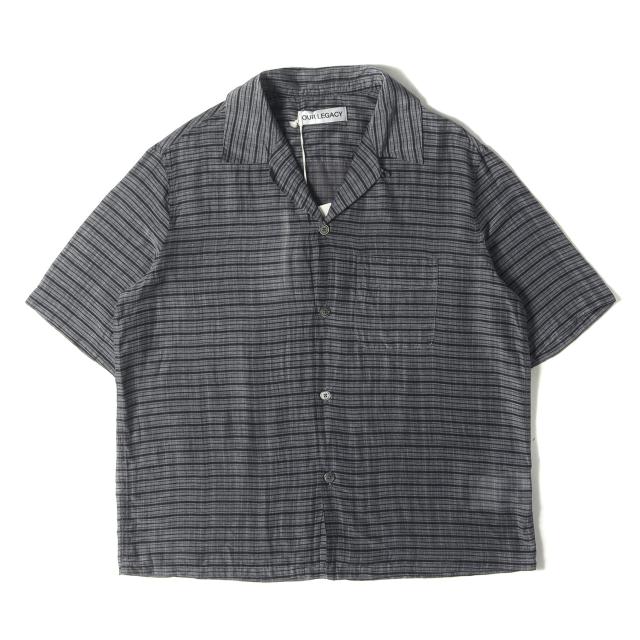 OUR LEGACY アワー レガシー シャツ グレー系 サイズ:46 | 25SS ハウスチェック コットンシルク オープンカラー 半袖 シャツ (HEUSEN SHIRT SHORTSLEEVE M2252HP) | トップス カジュアルシャツ【メンズ】【K4572】