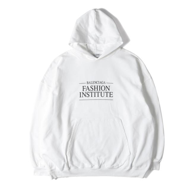 BALENCIAGA バレンシアガ パーカー ホワイト 白 サイズ:XXS | 22AW ロゴ スウェットパーカー (Fashion Institute Hoodie 620947 TMVK1) | 裏毛 | UNISEX | トップス フーディー【メンズ】【中古】【K4573】