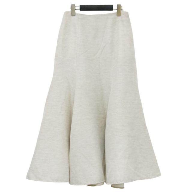 martinique マルティニーク スカート ライトベージュ サイズ:2 | 23秋冬 マーメイド ロング スカート / フレア ダブルクロス コットン リネン | ボトムス シンプル 【レディース】【中古】【K4576】