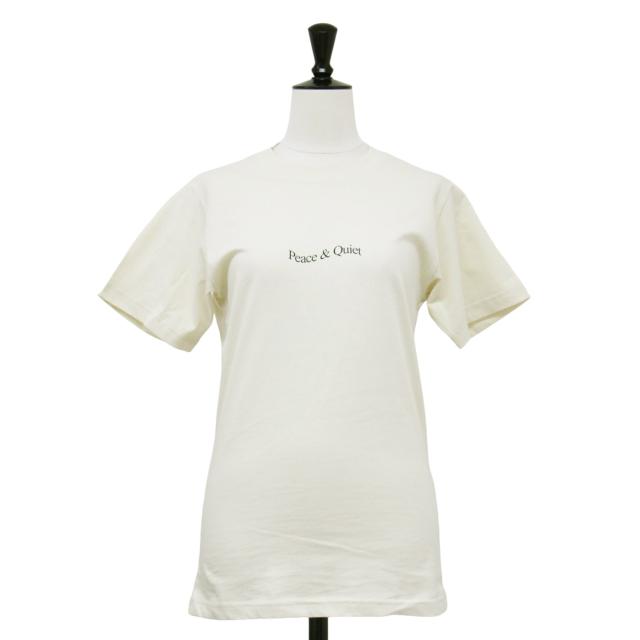 Museum of Peace & Quiet ミュージアムオブピースアンドクワイエット Tシャツ オフホワイト サイズ:XS | 25春夏 ロゴ プリント 半袖 Tシャツ WORDMARK T-SHIRT カットソー クルーネック ショートスリーブ コットン | トップス【レディース】【中古】【美品】【K4576】