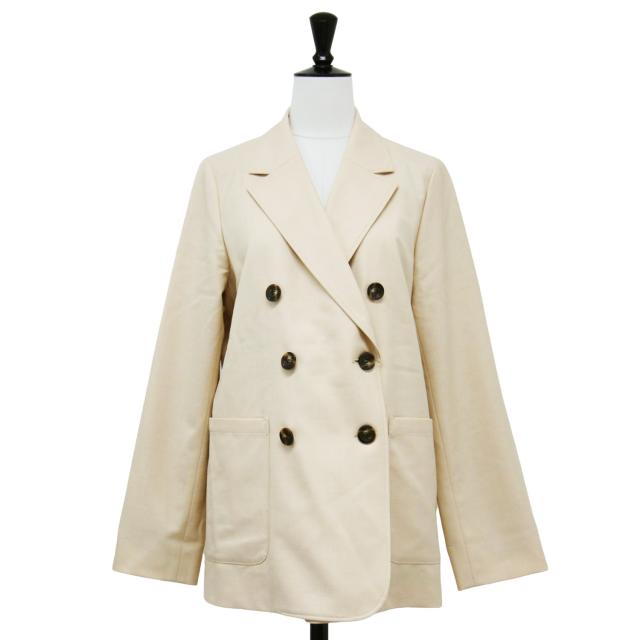 Demi-Luxe BEAMS デミルクス ビームス ジャケット ベージュ サイズ:36 | 23春夏 ソフトツイル 6ボタンジャケット ブレザー 長袖 テーラード オーバーサイズ スリット ウール | アウター 上着 ブルゾン コート【レディース】【中古】【K4576】