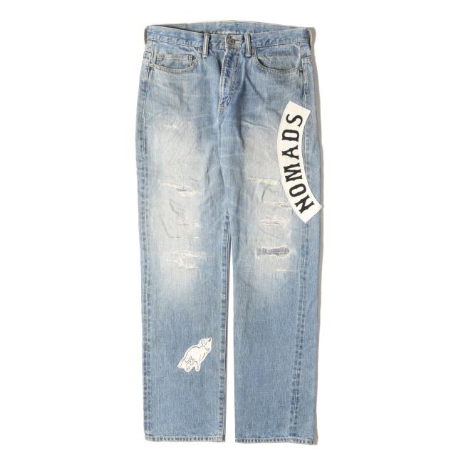 RATS ラッツ パンツ インディゴ サイズ:S | NOMADSパッチ付き ダメージ加工 デニムパンツ | ボトムス ジーンズ ジーパン【メンズ】【中古】【K4575】
