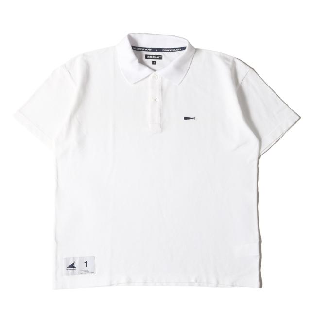 DESCENDANT ディセンダント ポロシャツ ホワイト 白 サイズ:1 | 23SS ワンポイント刺繍 鹿の子 ポロシャツ (CACHALOT POLO SS) | トップス 半袖【メンズ】【中古】【K4576】