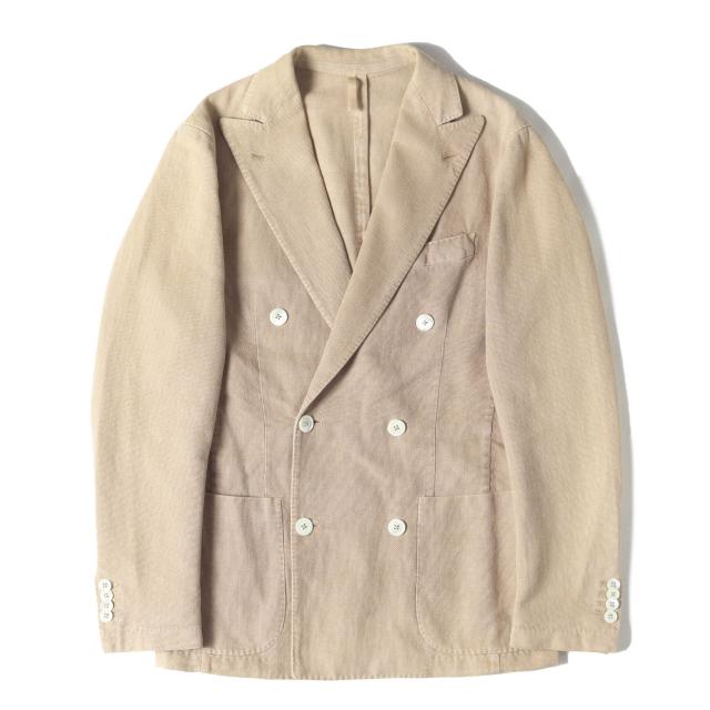 Brilla per il gusto ブリッラ ペル イル グスト ジャケット ベージュ サイズ:44 | eidos ピークドラペル ダブルブレスト コットンリネン 鹿の子 6B テーラードジャケット | MADE IN ITALY | アウター ブレザー 上着【メンズ】【中古】【K4576】