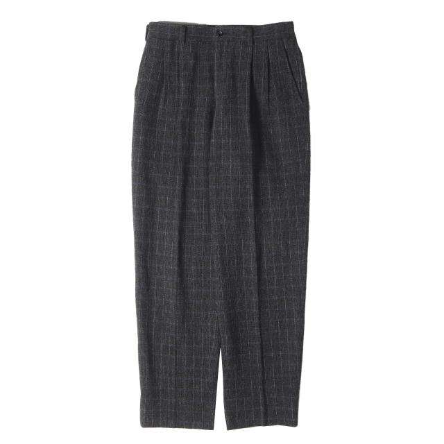 COMME des GARCONS HOMME コム デ ギャルソン オム パンツ ダークグレー サイズ:L | 01AW チェック ツータック ウール ツイード トラウザー スラックス パンツ (HC-P008) | ジッパーフライ | 田中オム | ボトムス ズボン【メンズ】【中古】【K4576】