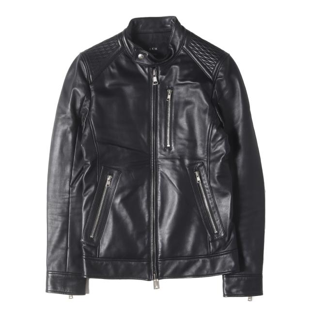 AKM エイケイエム ジャケット ブラック 黒 サイズ:S | 23AW エントロフィーノ ラム レザー シングル ライダース (RIBA LAMB LEATHER SINGLE RIDERS) | 日本製 | アウター ブルゾン 上着【メンズ】【中古】【新品同様】【K4577】