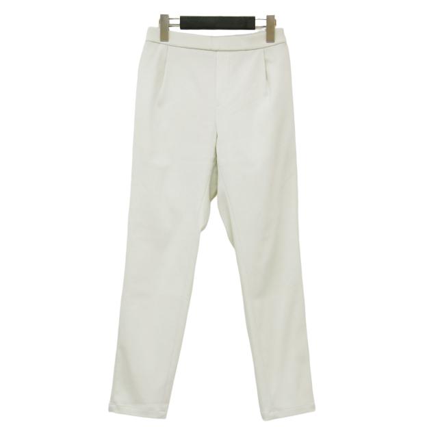 BEARDSLEY ビアズリー パンツ アイボリー サイズ:1(M) | 23春夏 ハイテンション タック スリムパンツ | テーパード ウエストゴム ストレッチ | ボトムス ズボン | 日本製【レディース】【中古】【K4577】