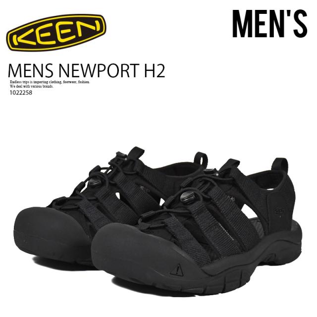 KEEN (キーン) MENS NEWPORT H2 (メンズ ニューポート H2) メンズ サンダル ハイブリッド ストラップ トレンド タウンユース 普段使い デイリーユース カジュアル ストリート アウトドア キャンプ ビーチ 海 プール 黒 TRIPLE BLACK (トリプル ブラック) 1022258