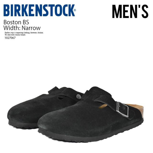 BIRKENSTOCK (ビルケンシュトック) Boston BS (ボストン スエードレザー) ワイズ(幅) ナロー 細め幅 メンズ サイズ (ユニセックス モデル) クロッグ サボ サンダル トレンド オールシーズン カジュアル BLACK(ブラック) 1027067