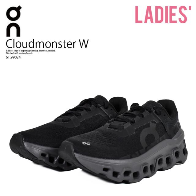 ON (オン) Cloudmonster W (クラウドモンスター ウィメンズ) レディース ローカット スニーカー シューズ フットウェア 軽量 タウンユース 普段使い カジュアル ストリート アウトドア ランニング ウォーキング Black/Magnet (ブラック/マグネット) 61.99024