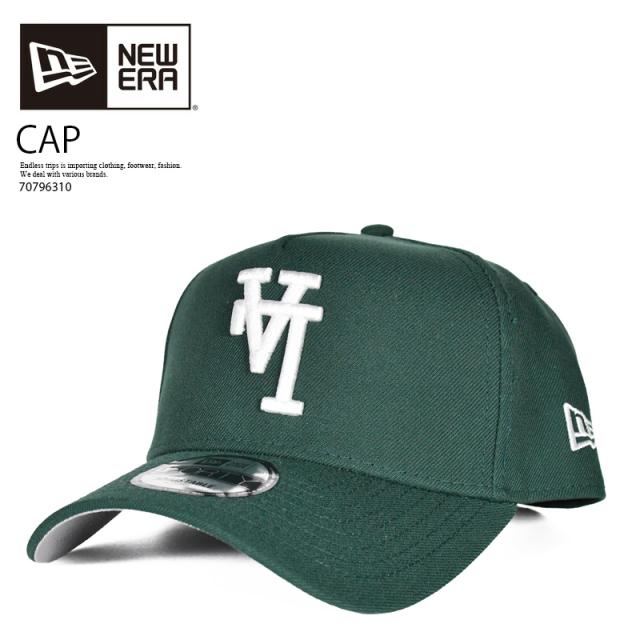 NEW ERA (ニューエラ) LOS ANGELES DODGERS UPSIDE DOWN LA LOGO 9FORTY A-FRAME SNAPBACK (ロサンゼルス ドジャーズ アップサイドダウン LA ロゴ 9フォーティー Aフレーム スナップバック) 帽子 キャップ MLB 野球 ダークグリーン 70796310
