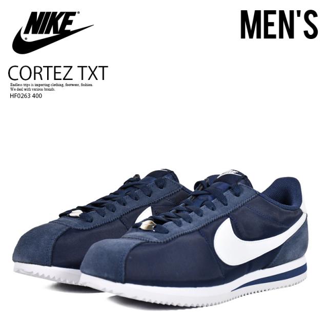 NIKE (ナイキ) CORTEZ TXT (コルテッツ) メンズ ローカット スニーカー 定番 レトロ シューズ バッシュ カジュアル タウンユース デイリーユース 普段使い ストリート アウトドア MIDNIGHT NAVY/WHITE (ミッドナイトネイビー/ホワイト) 紺 HF0263 400 HF0263-400