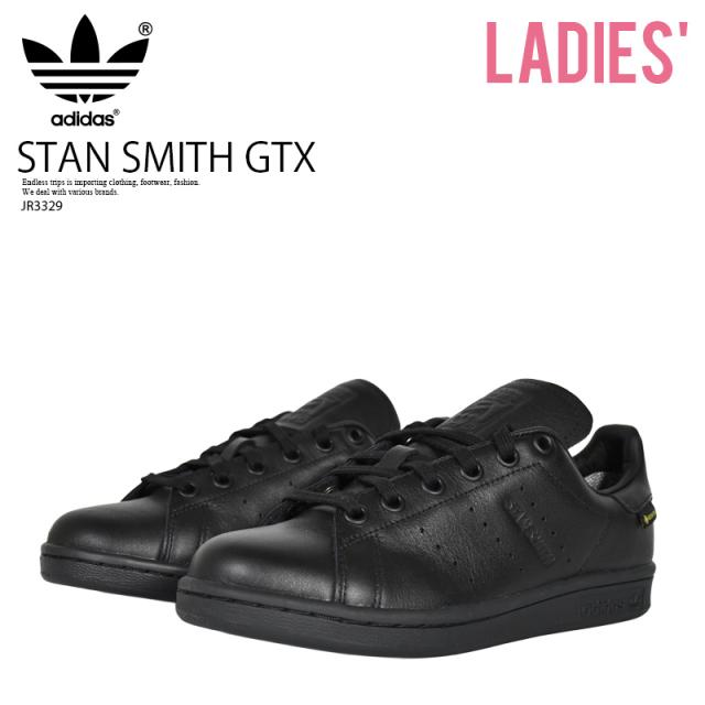 adidas (アディダス) STAN SMITH GTX (スタンスミス ゴアテックス) レディース サイズ (ユニセックス モデル) ローカット スニーカー GORE-TEX クラシック レトロ 普段使い カジュアル ストリート アウトドア テニス CBLACK/CBLACK/FTWWHT (ブラック/ホワイト) JR3329
