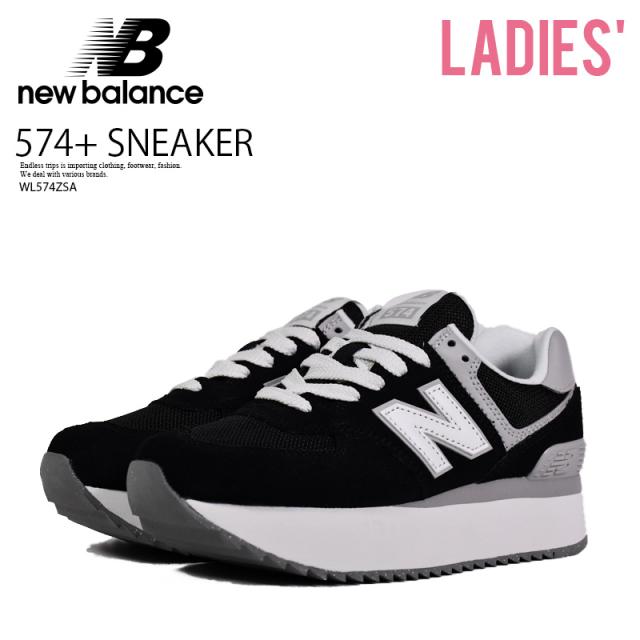 NEW BALANCE(ニューバランス) 574+ SNEAKER 574 レディース スニーカー 574+ SNEAKER 574 シューズ 靴 カジュアル ストリート 厚底スニーカー 厚底 黒 BLACK (ブラック) WL574ZSA