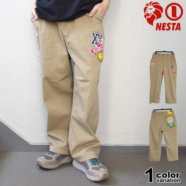 ネスタブランド バギーパンツ NESTA BRAND ワイド パンツ ストレッチ シンプル テーパード メンズ 大きいサイズ ボトムス [242NB1802B]