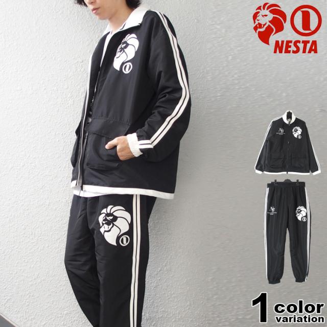 ネスタブランド セットアップ NESTA BRAND 撥水 ドロップショルダー スタンドジャケット＆ワイド イージーパンツ セットアップ(nesta brand ジャージネスタ 243NB16031803B)