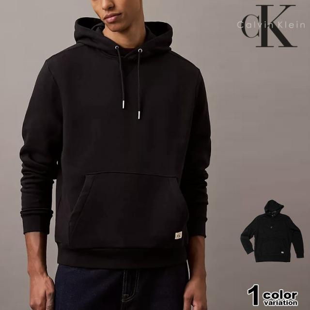カルバンクライン パーカー プルオーバー   BADGE FLEECE HOODIE スウェット フーディ 大きいサイズ 40EM221