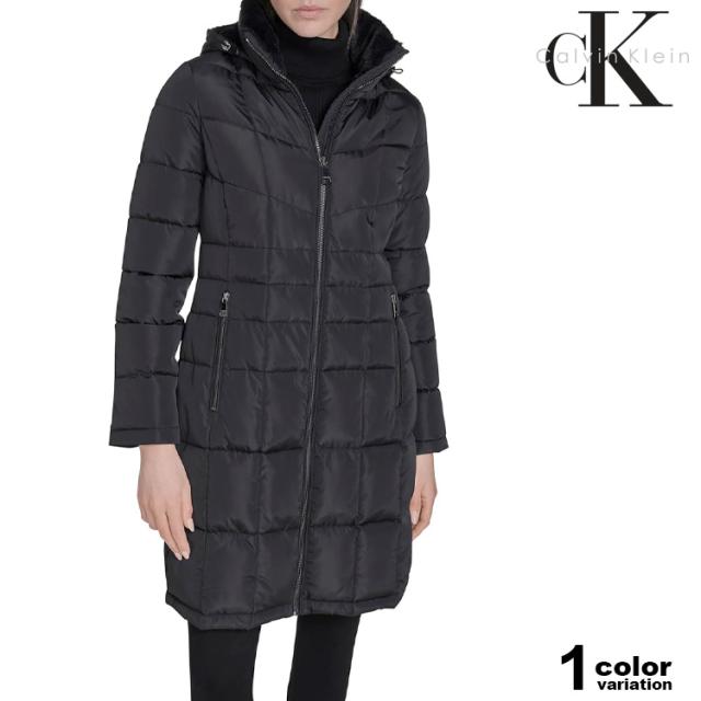 カルバンクライン ダウンコート レディース   WALKER HOODED PUFFER USモデル 中綿 コート 長袖 アウター フード付き CW503264