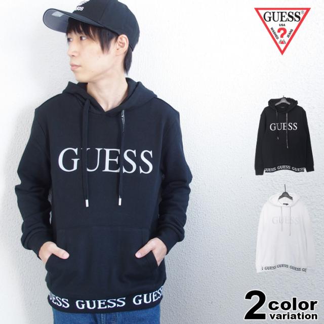 【guess パーカー】 GUESS ゲス パーカー プルオーバー 定番 ジャガード リフレクティブプリント スウェット 裏毛 アメカジ メンズ レディース MK4K8511MI