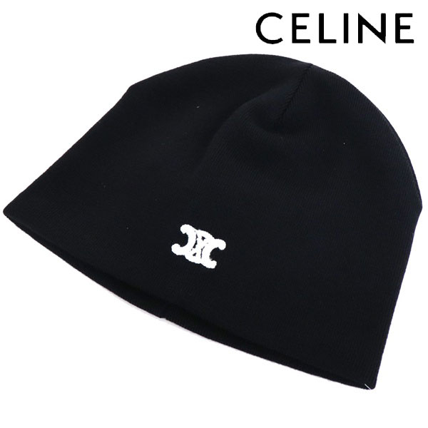 ギフトラッピング無料 セリーヌ ニットキャップ メンズ レディース CELINE ブラック AA0B60J71 38NO