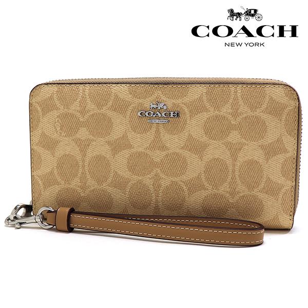 クリスマスセール コーチ 長財布 レディース COACH Wallet ラウンドファスナー サンド×トープ CW778 SVPWH  ギフトラッピング無料