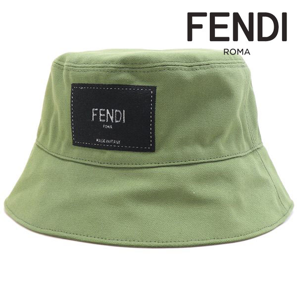 フェンディ バケットハット メンズ FENDI アウター 帽子 グリーン FXQ801 AIKH F0QG2