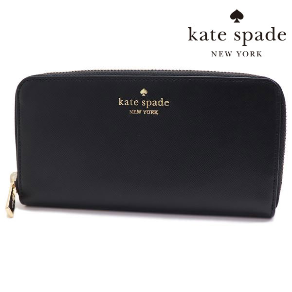 クリスマスセール ケイトスペード 長財布 レディース KATE SPADE Wallet ラウンドファスナー ブラック KI364 001