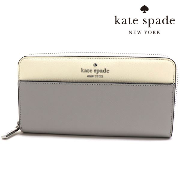クリアランスセール ケイトスペード 長財布 レディース KATE SPADE Wallet ラウンドファスナー プラチナグレーマルチ KI365 020