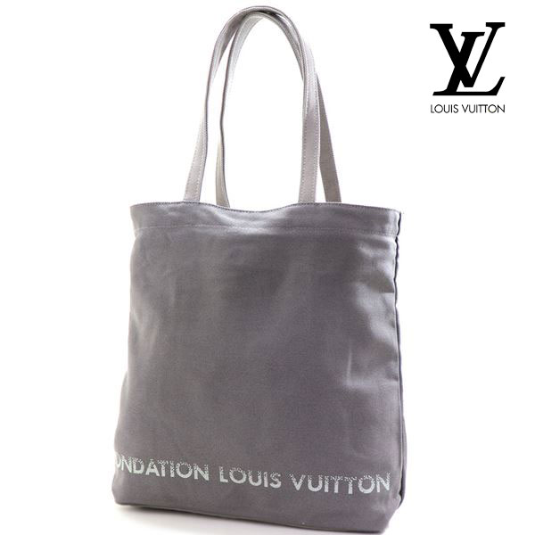 ルイヴィトン トートバッグ メンズ レディース 美術館限定 フォンダシオン LOUIS VUITTON ジッパー付きポケット グレー 2000000020372