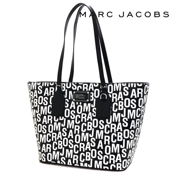 クリスマスセール マークジェイコブス トートバッグ レディース Marc Jacobs ブラックホワイト 4S4HTT005H02 005