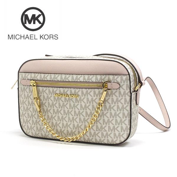 マイケルコース ショルダーバッグ レディース MICHAEL KORS ラージ EW ジップ チェーン クロスボディー ジェット セット アイテム シグネチャー PWD BLSH MLT 35S1GTTC9B PWDBL