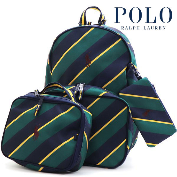 クリスマスセール ポロ ラルフローレン リュック ランチバッグ ポーチ付き  Polo Ralph Lauren バックパック バッグ 9AR077 ECJ